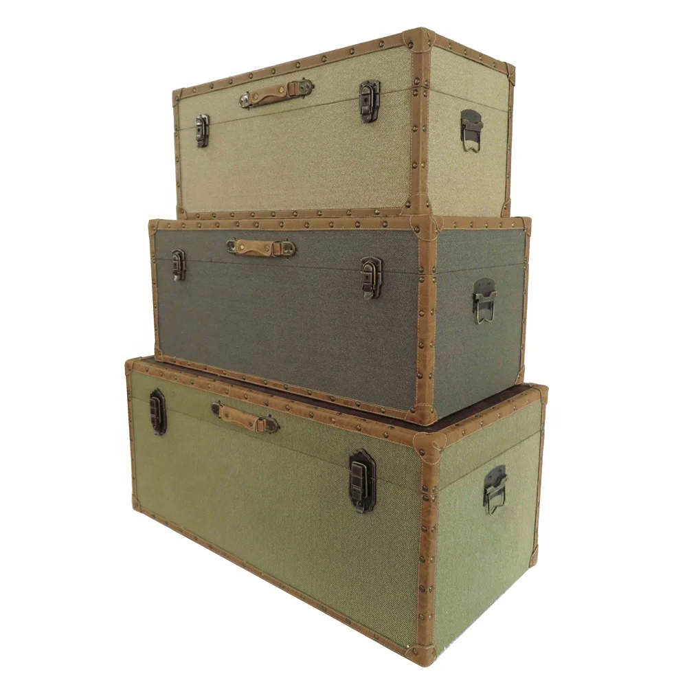 Trunks Storage Chest Boxes Sets Large Canvas Surface and Decorative ...