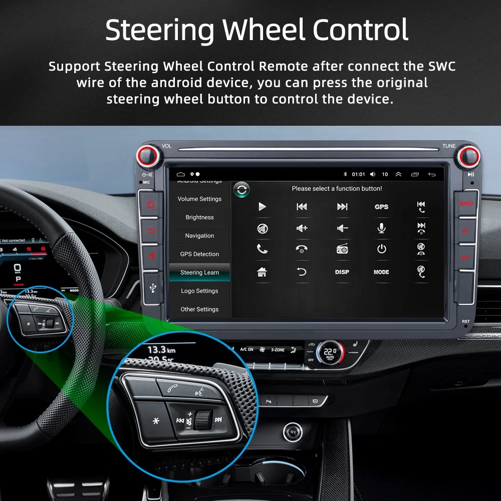 8'' Double Din Car Radio for VW Seat Skoda - Android Auto