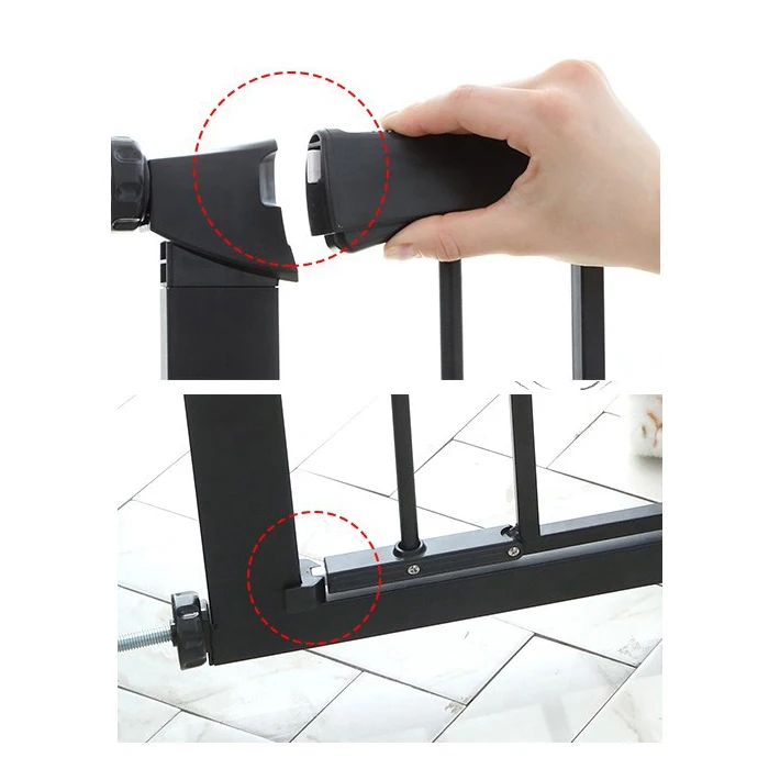 Safety Gate Stairs Guard Railing Fence - Pet Gate with Door for Dogs ...