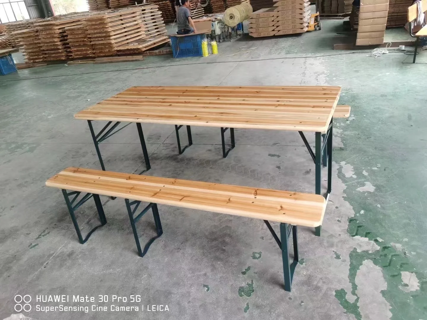 Outdoor Picnic Courtyard Party Dining Folding Brewery Wooden Beer Set ...