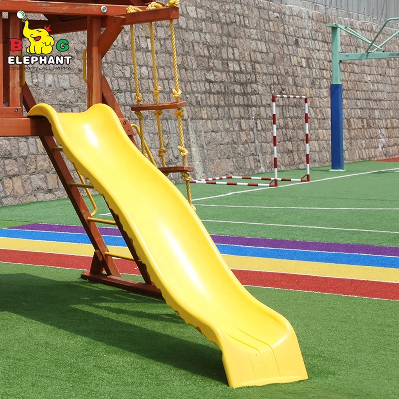 Outdoor Yellow Wavy Slide Kids Backyard Playground Accessories Durable ...