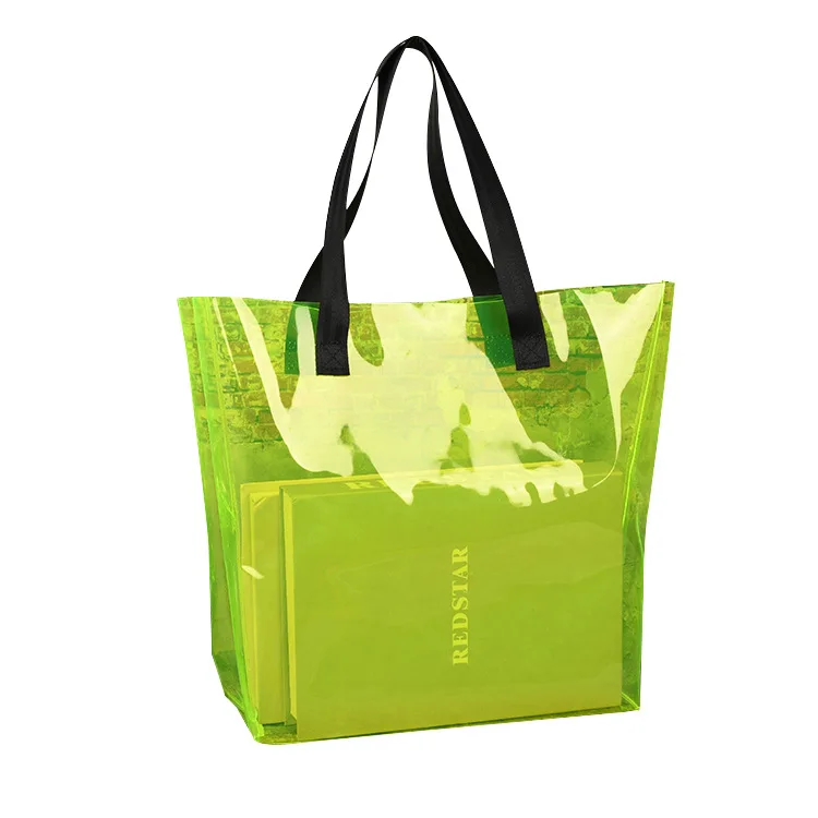 Waterproof Custom Transparent Clear Logo Pvc Tote Bag Shopping Bag With ...