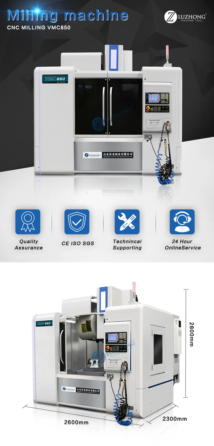 3 Axis Cnc Milling Machine 850 Single Cast Iron Vmc850 Cnc Metal Milling Machine For Copper ...