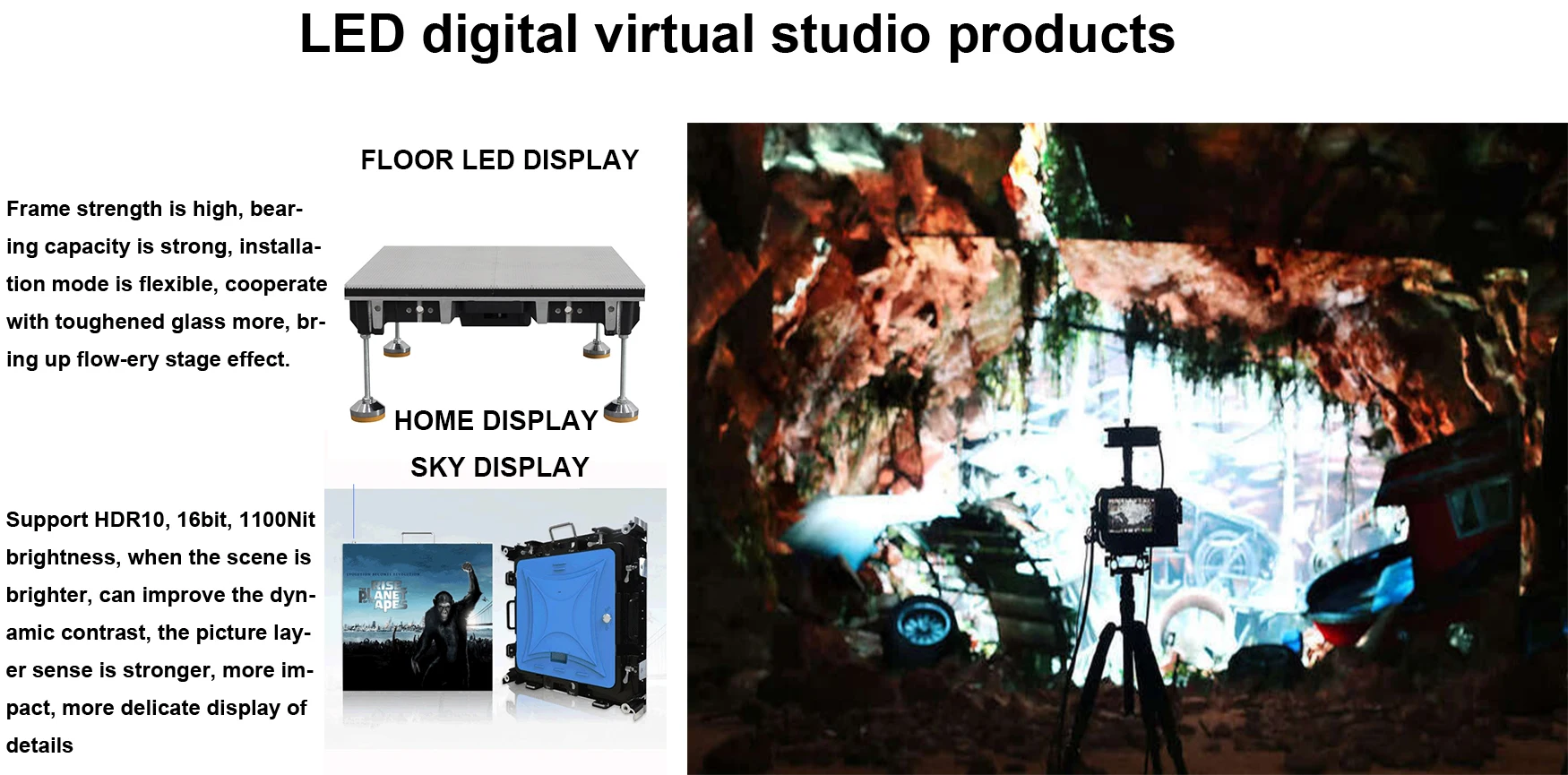 Indoor Filming Wall 3D Immersive Screen LED Video Wall HD LED Display ...