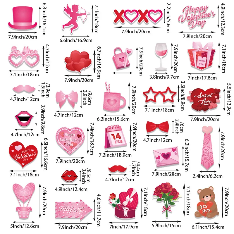Nicro 2024 Various Styles Valentine's Day Party Decoration Set Pink ...