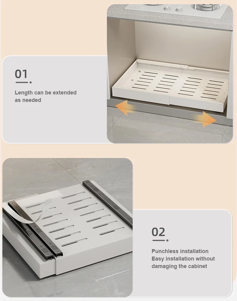 Expandable Pull Out Cabinet Organizer - Efficient Kitchen Storage