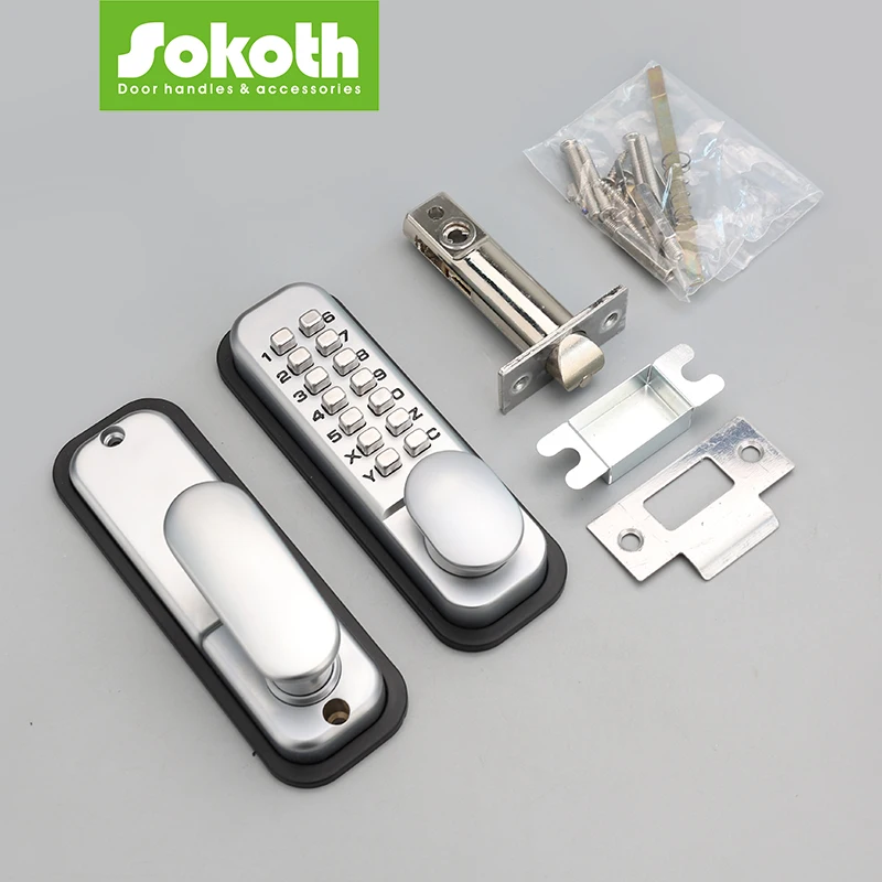 Mechanical Push Button Door Lock Exterior Entrance Outside Gate Lock ...