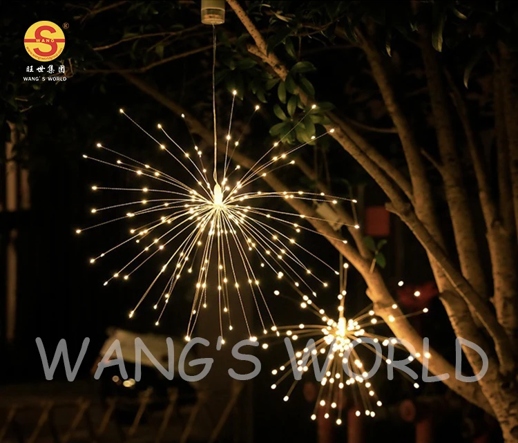 IP44 Solar Outdoor LED Christmas Fireworks Light Battery Power 8 Modes ...