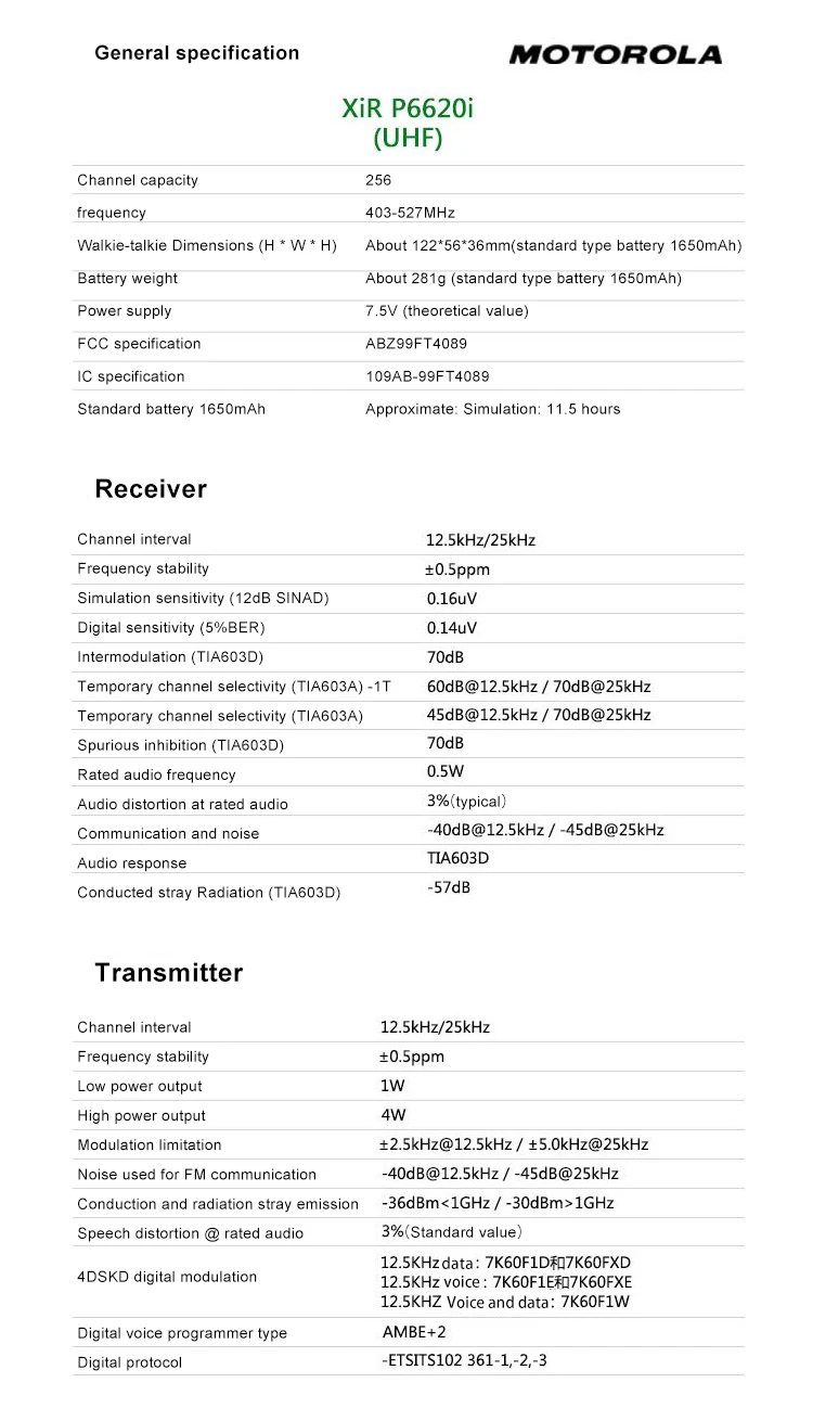 Mototrbo Xir P6620i Ip67 Explosion-proof Transceiver Handheld Digital ...