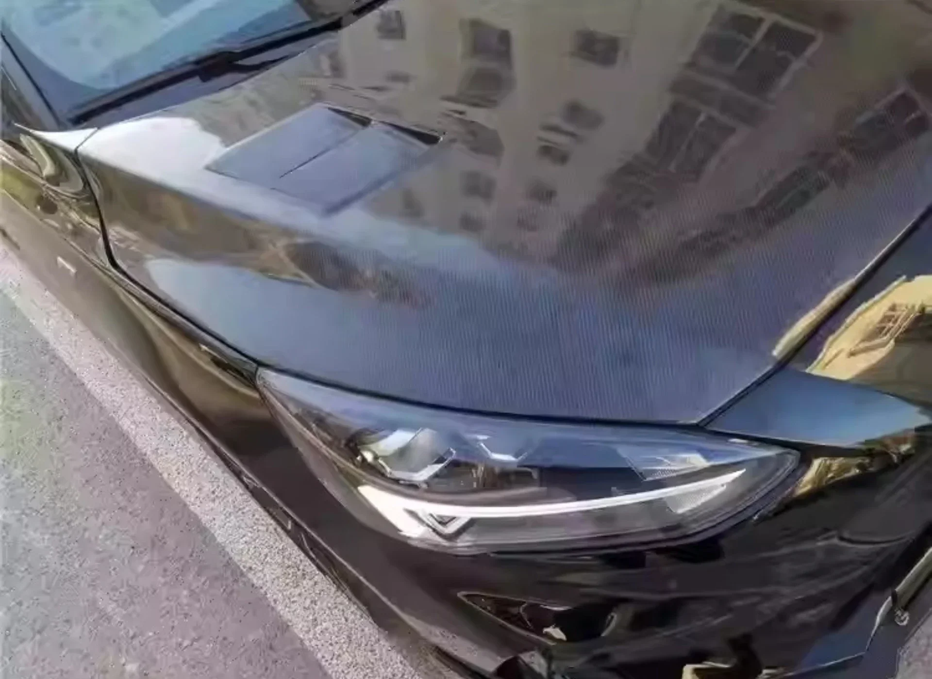 Body Kit Carbon Fiber Engine Cover For Ford Focus Stline Hood Light ...