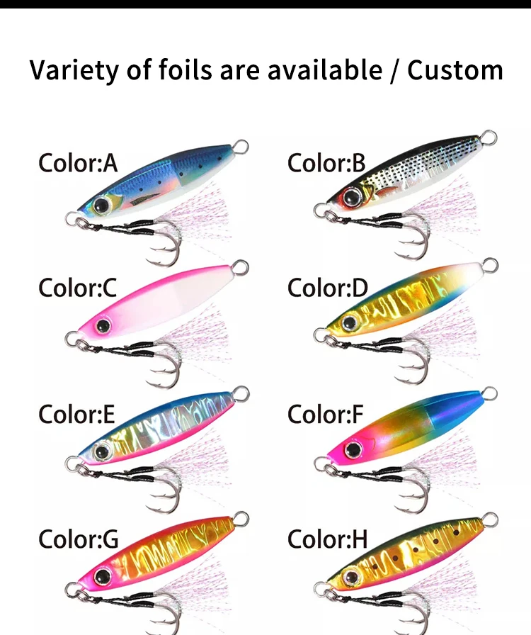 OEM Jigging Lure Rattle Sound Speed Jig 20g 30g 40g 60g 80g Luminous Simulated Bait Vertical ...