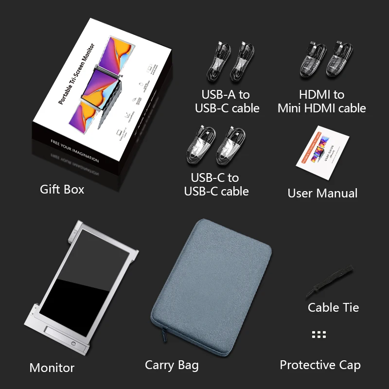 12 Inch Monitor Portable For Laptop With Full Hd Screens Usb C Portable ...