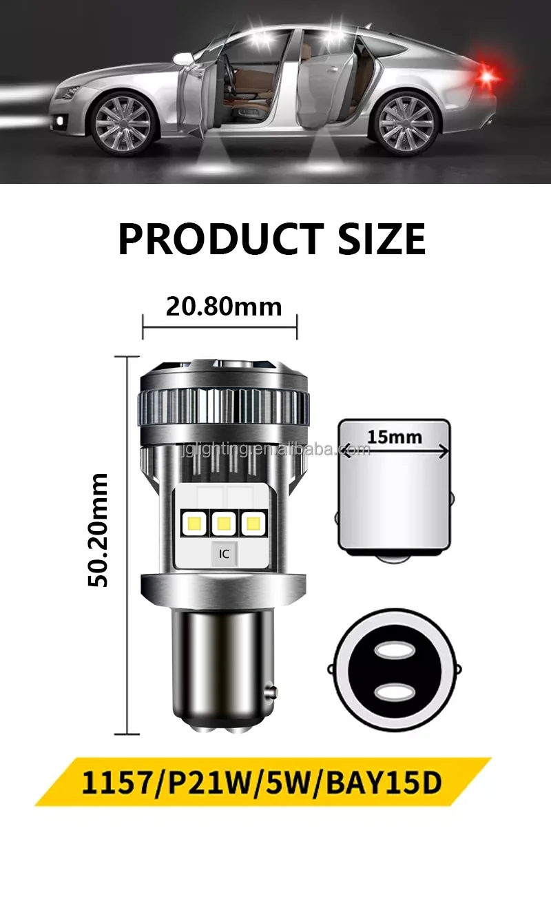 Canbus Fan Drl Auto signal Small Led Bulbs BAU15S 1156 P21/5W 7440 3156 ...