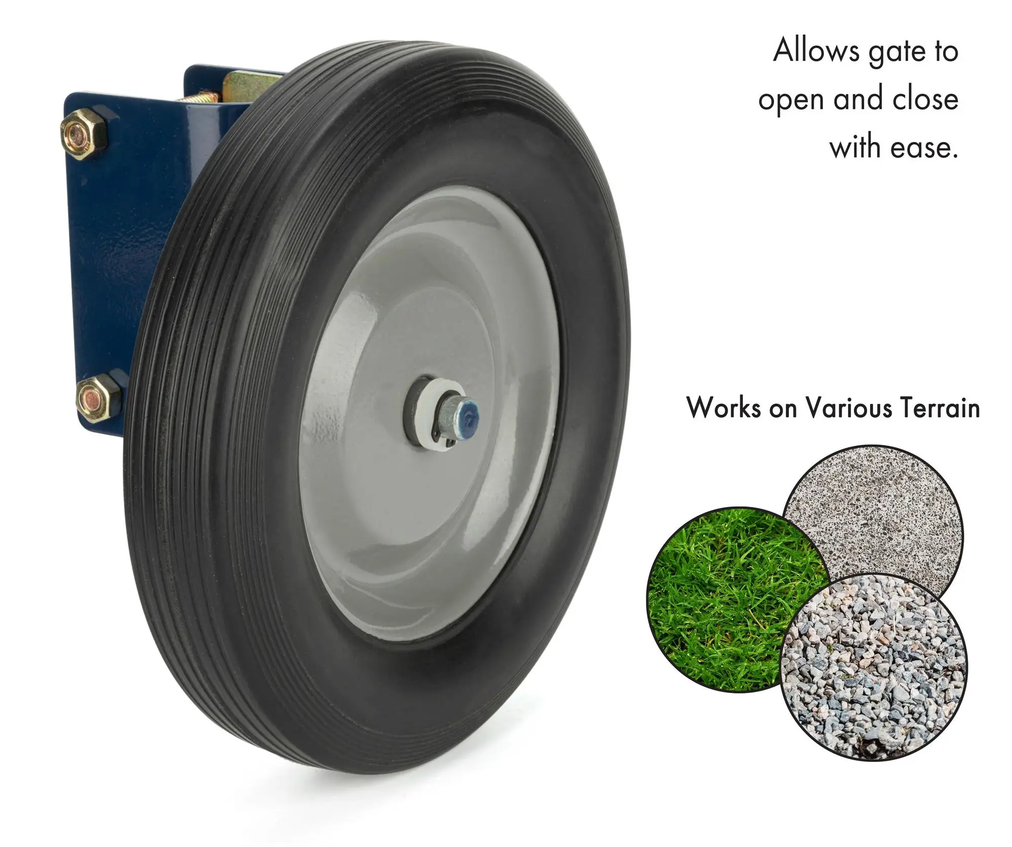 HILLMASTER Heavy Duty Steel Gate Helper Support Wheel Side Mount for ...