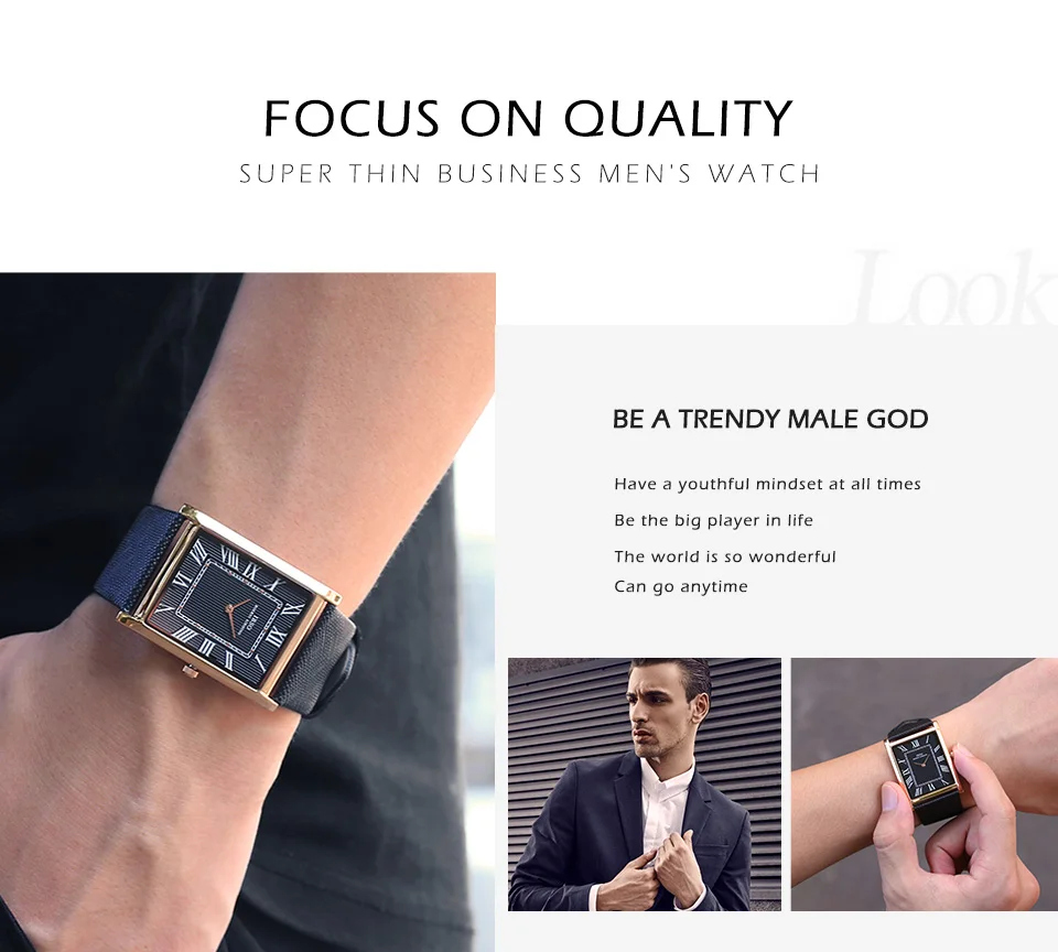 IBSO 2232G Men's Waterproof Quartz Watch - Trendy Square Dial, 30M ...