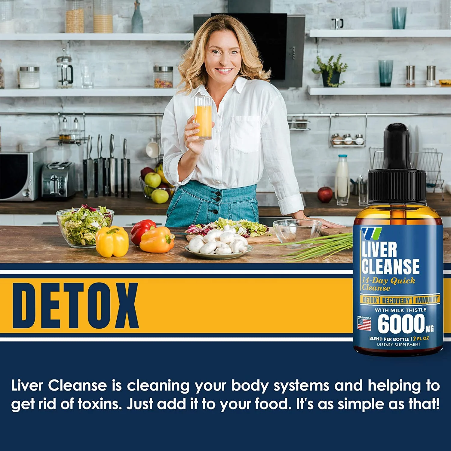 Premium 6000mg Complex Liver Cleanse Drops Dietary Supplement Liver ...