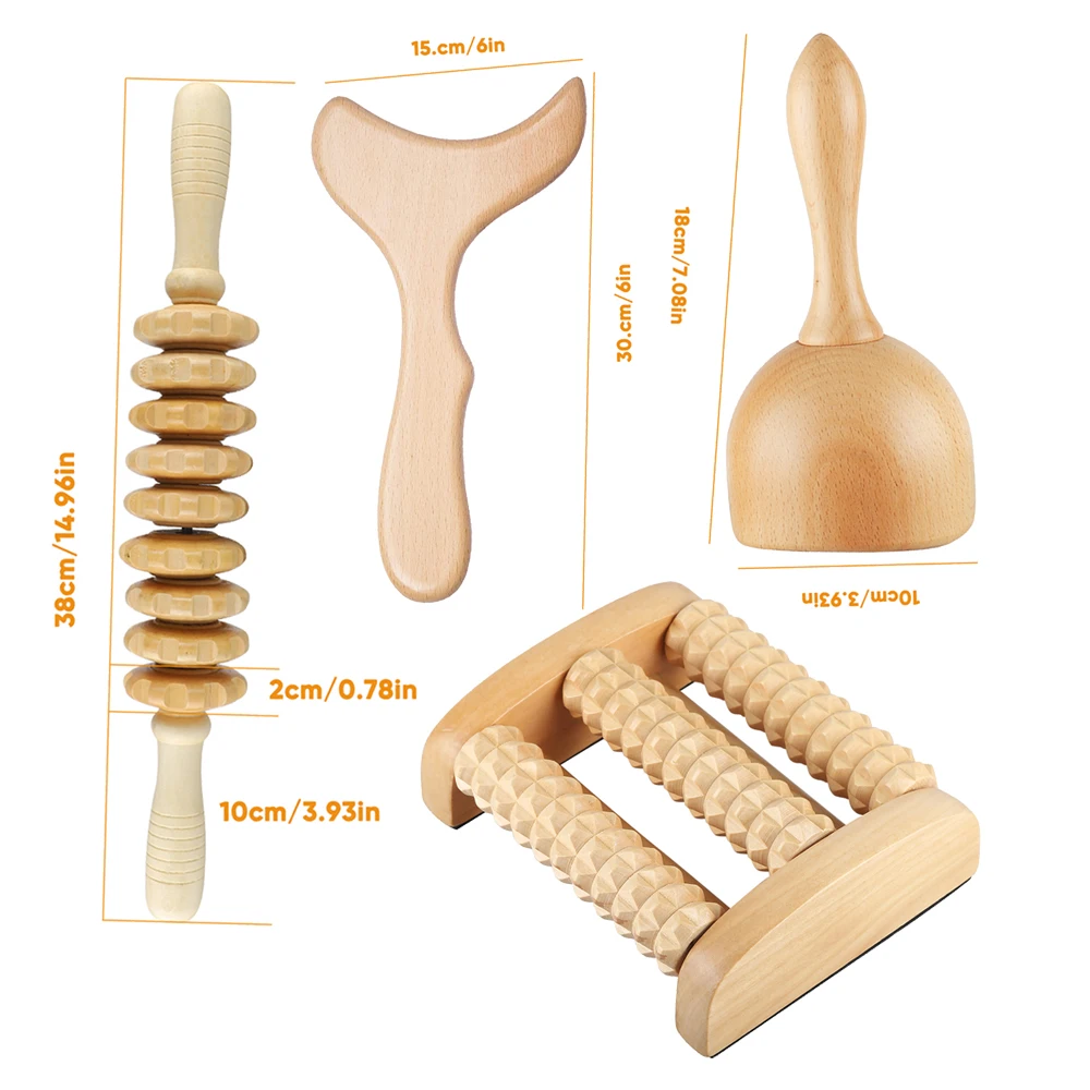 Body Sculpting Wooden Massage Tools Rolling Stick Maderotherapy ...
