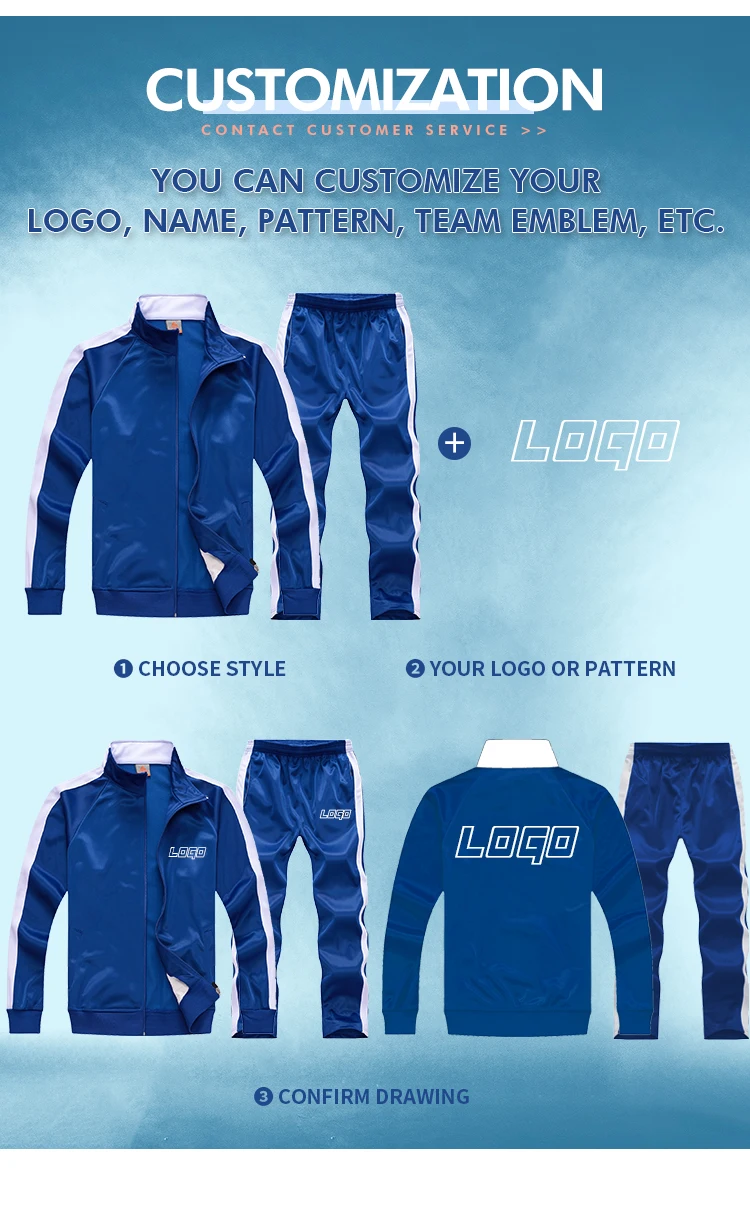 Custom Track Suit With Logo Track Sweat Suit Two 2 Piece Jogger Set ...