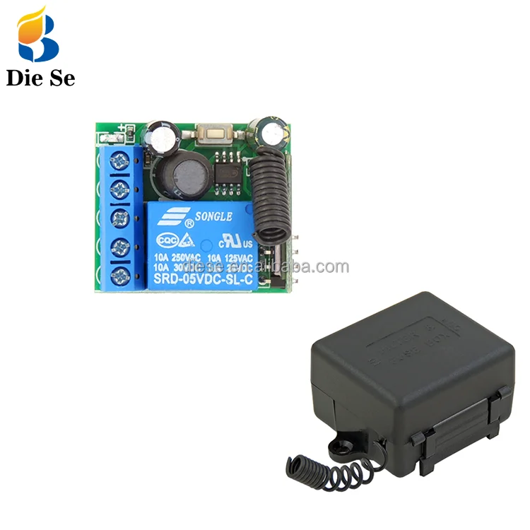 1 Channel 5v 12v 24v Wireless Learning Code Remote Control Relay Switch ...
