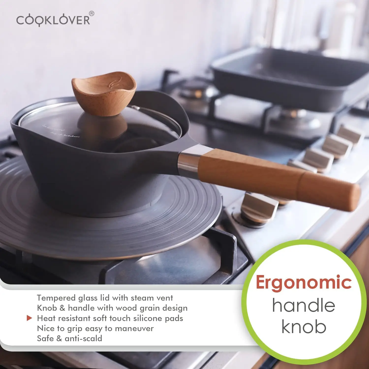 Cook-Lover Induction Bottom Nonstick Granite Cookware Set Die-Cast ...