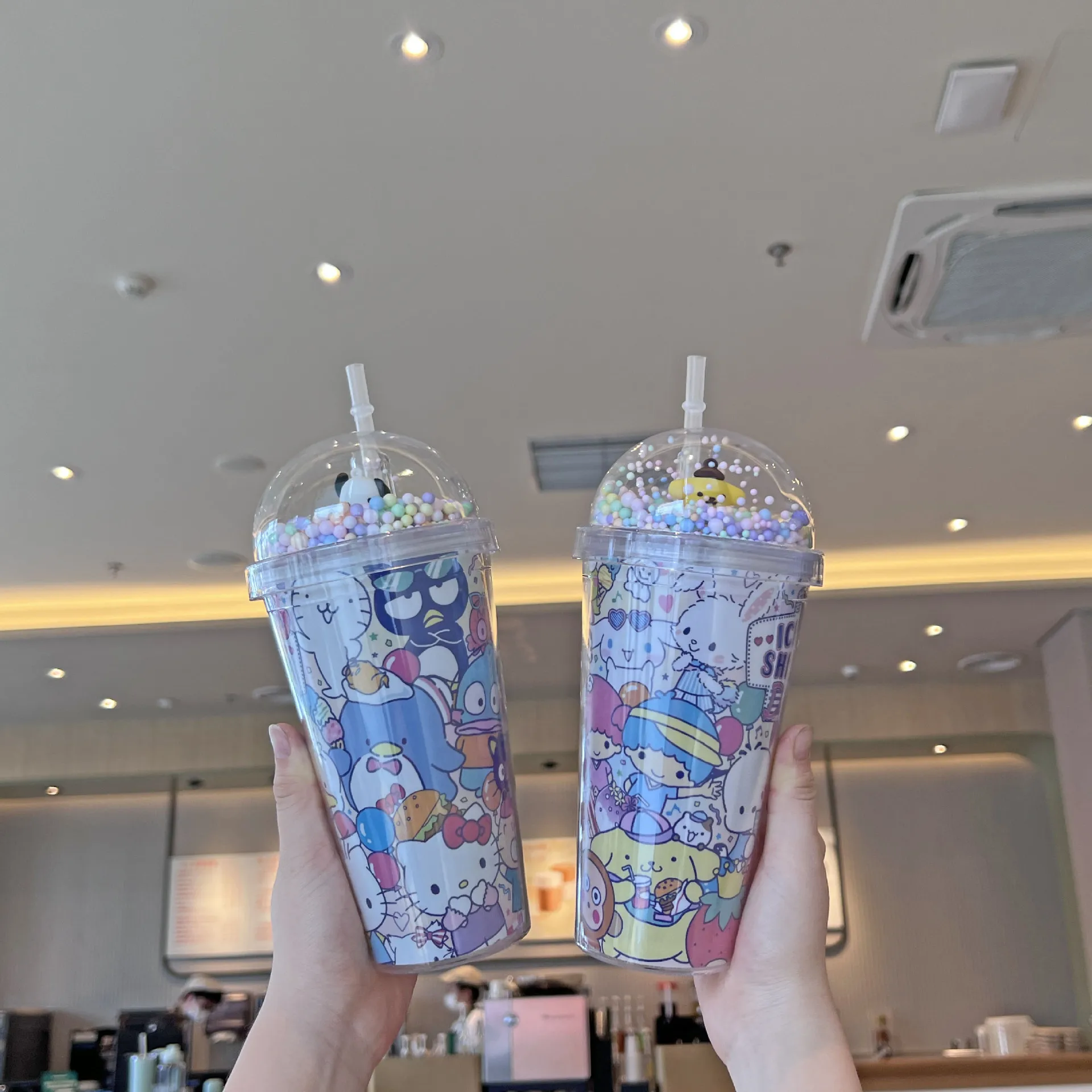 Stitch 450ml Double Plastic Water Cups Cute Cartoon Kids Drinking Cups ...