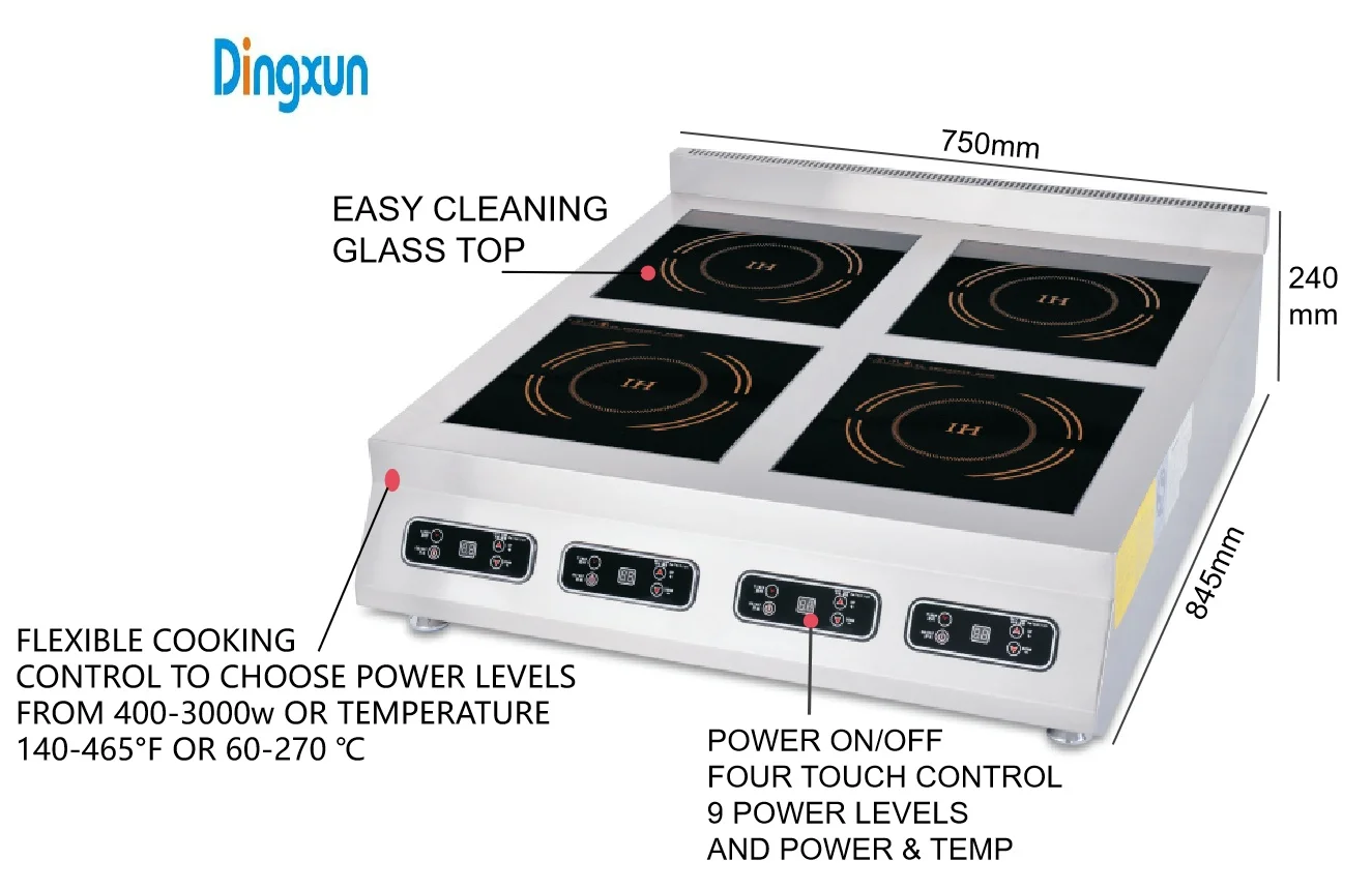 4 Burner Induction Cooker - Efficient Commercial Cooking
