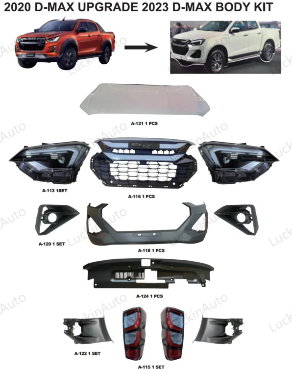 LuckinAuto Body Kit for ISUZU DMAX Body Kit 2020 2021 Upgrade to 2024 ...