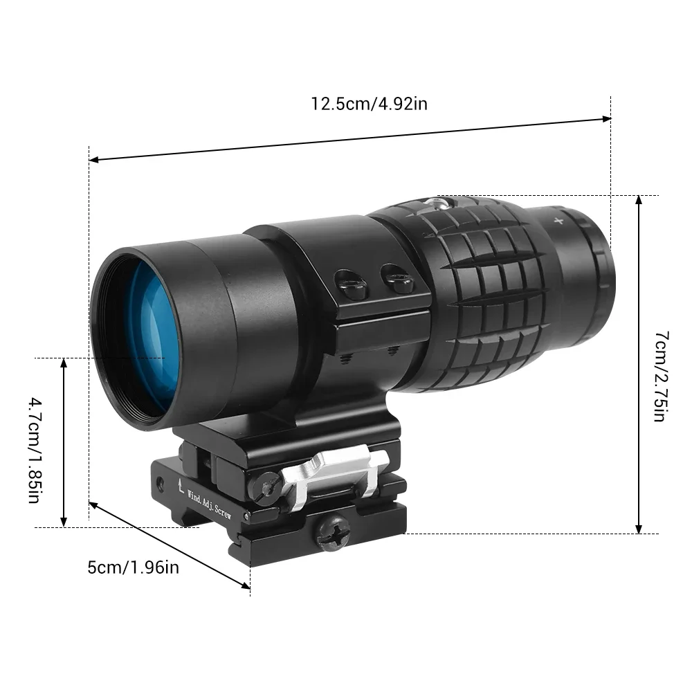 Factory 3x Magnifier Scope Sight With Quick Detach Flip To Side 20mm ...