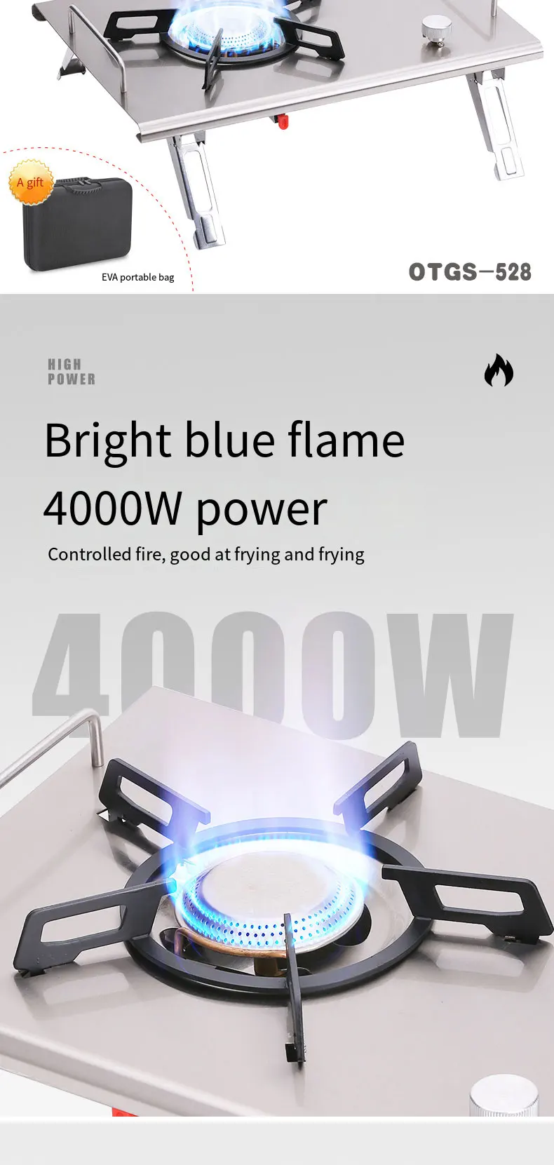 Outdoor Camping Portable Platform Embedded Dual-use Tabletop Stove ...