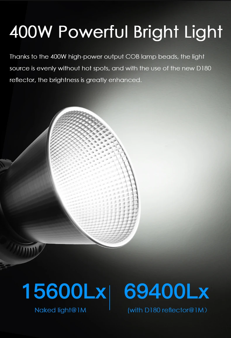 TOLIFO X-400B Plus 400W LED Video Light Studio for Film Shooting