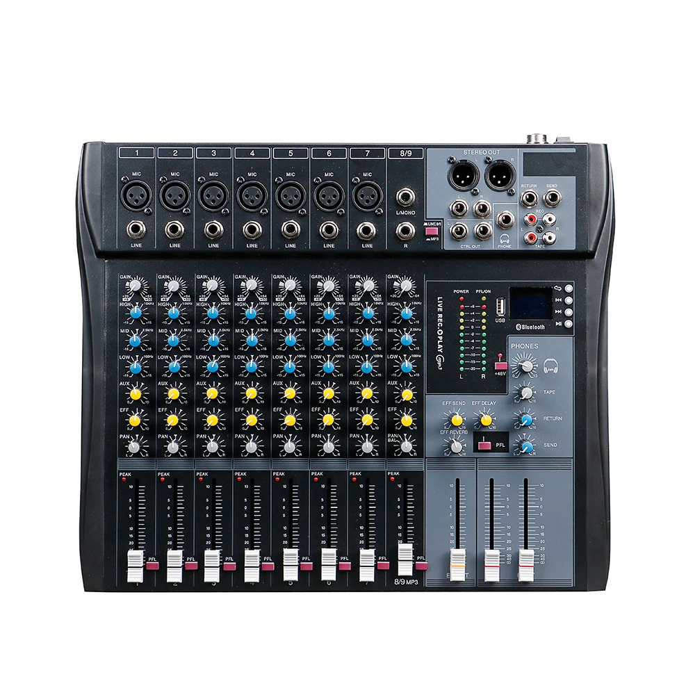 Clavax MR-80S Professional Audio Mixer - 8 Channels USB