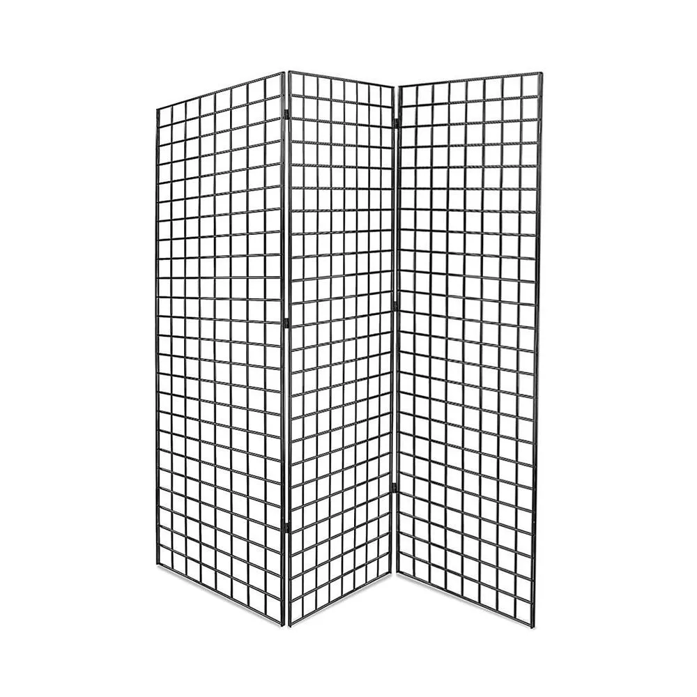 2x8 Feet Grid Wall Panels Black Heavy Duty Glossy Surface Grid Wall ...