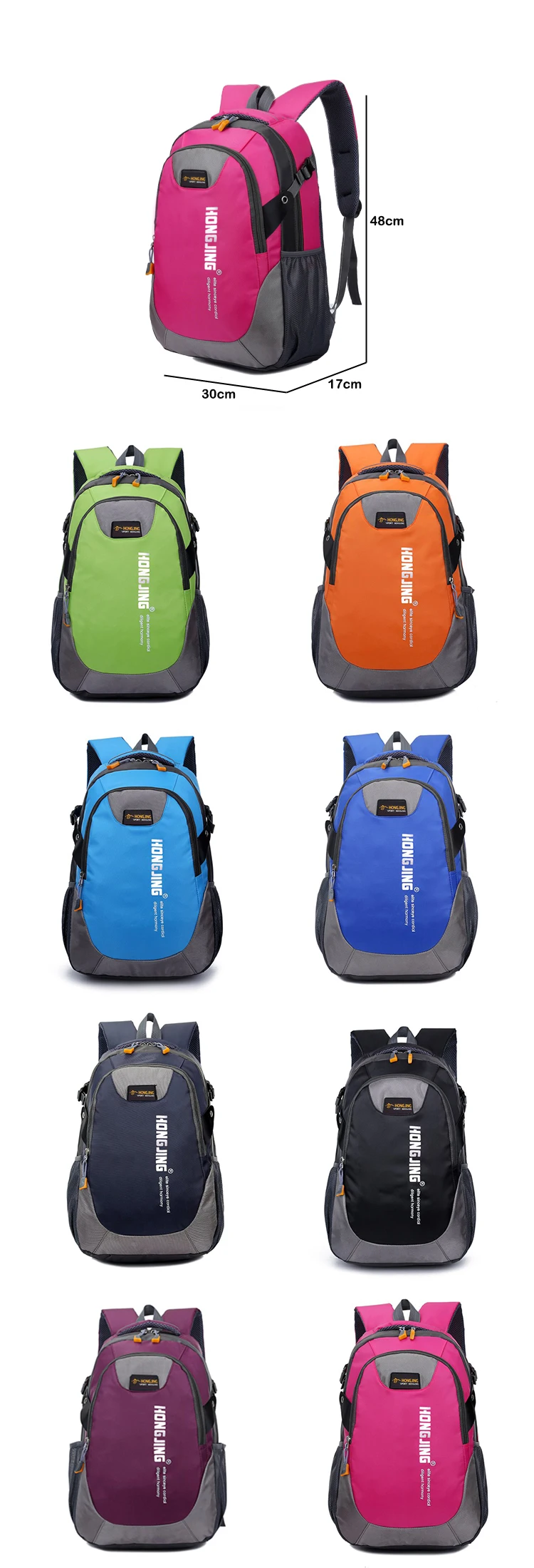 Custom LOGO Large Capacity Polyester Stylish Durable Bookbags Light ...
