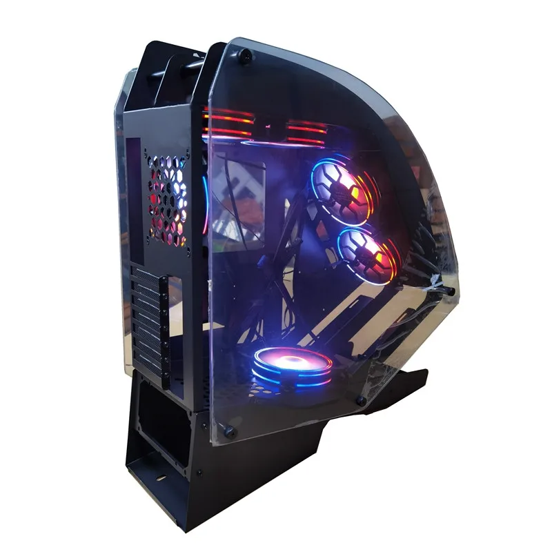 F919 Atx Mid-tower Desktop Computer Gaming Case Tempered Glass Panels ...