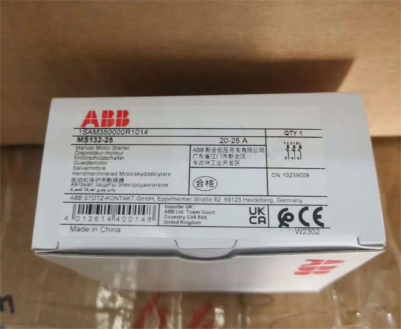 Ms132 Motor Protection Circuit Breaker Abb New And Original Ms132-0.63t Ms132-0.25t Ms132-0.16t ...