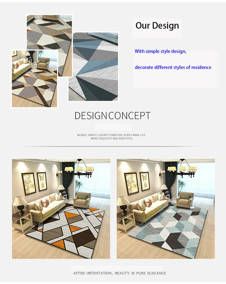 Modern Design 3d Printed Floor Carpets And Rugs Customized Decorative ...