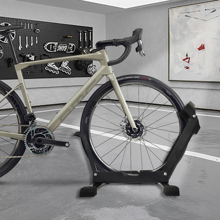 JH-Mech Black Solid Vertical Bicycle Stand Rack for Rear Wheel and ...