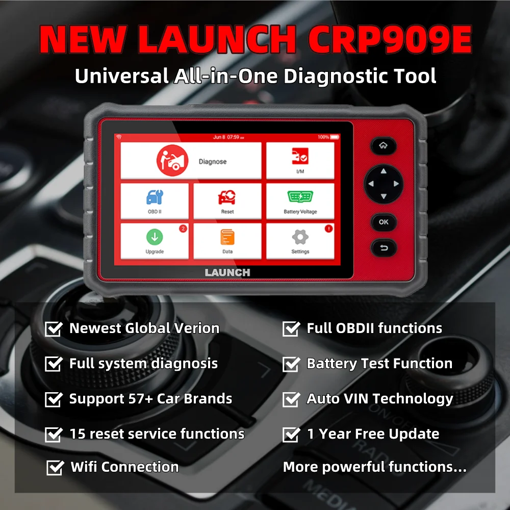 Launch X431 Crp909e Obd2 Professional Diagnostic Tool Full System A/f ...