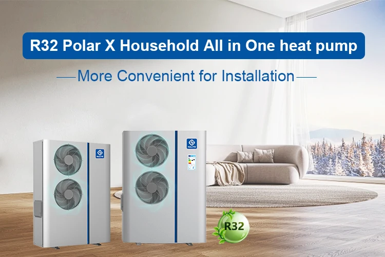R32 Air Source Evi Dc Inverter Heat Pump 8kw 9kw For Floor Heating ...