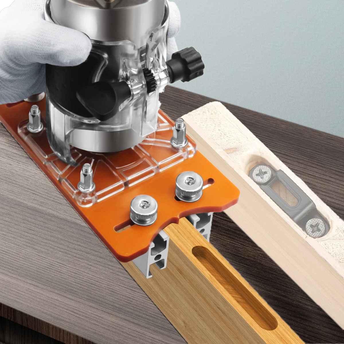 Woodworking 1 Slotting Bracket,Invisible Fasteners Slotting Guide Base ...