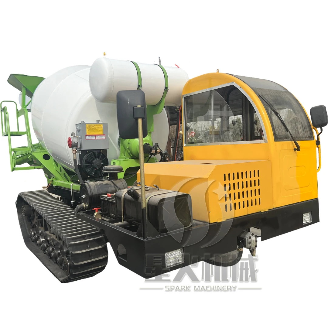 Concrete Mixing Tank Crawler Diesel Gasoline Cockpit Bulk Cement Mixing ...