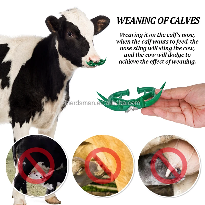 Cattle Bull Nose Rings Calf Weaner Milk Sucking Preventer Calf Nose ...