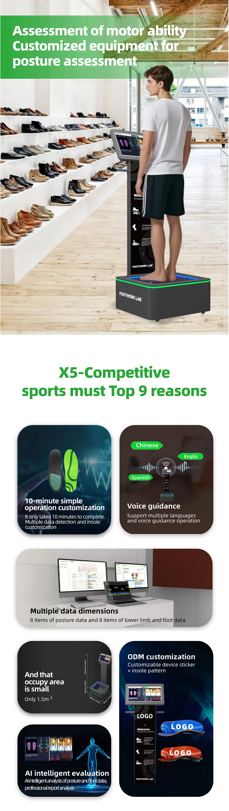 Custom Foot and Posture Sensors Fitness Analysis Motion Detect Sensor ...