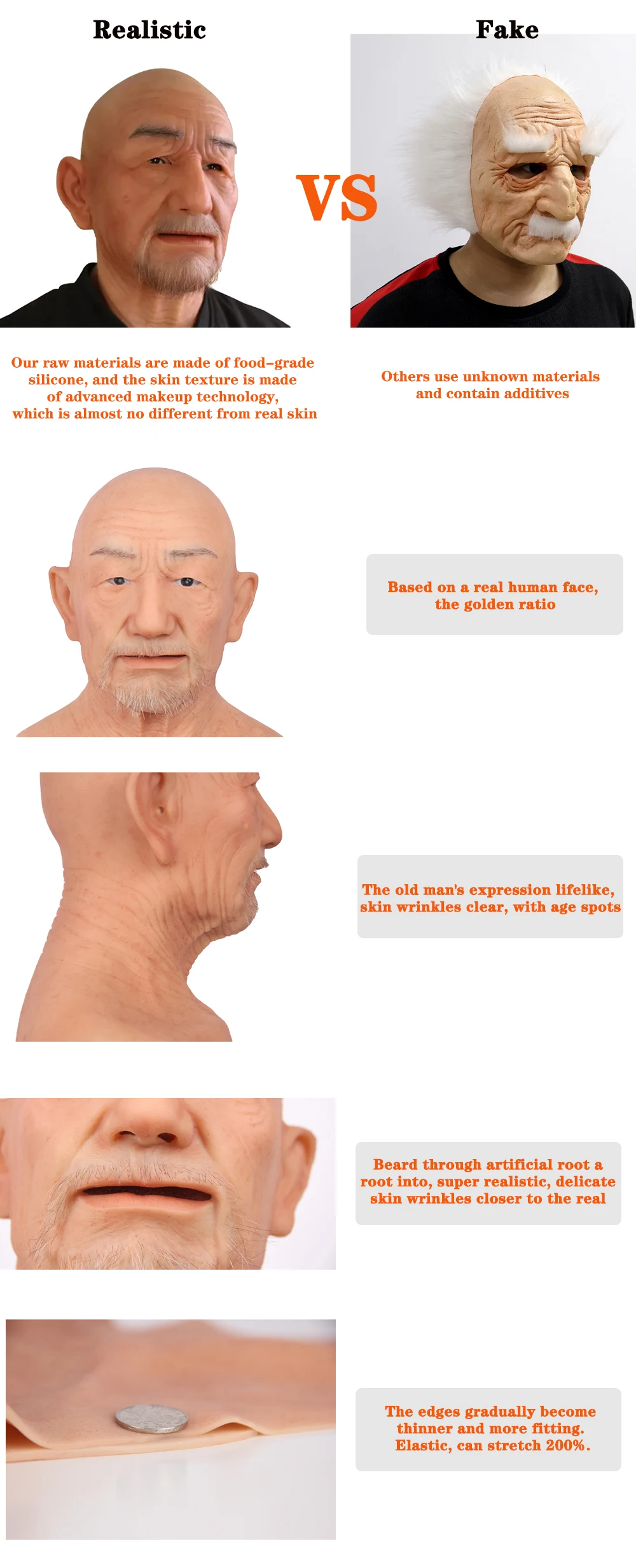 Realistic Halloween Party Masks - Silicone Full Head Masks