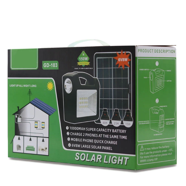 Charging Your Mobile Phone 10000mah Portable Home Solar Light Kit With ...