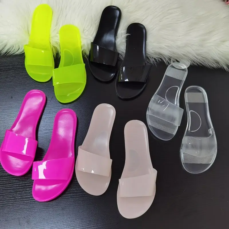 Fashion Clear Pvc Lady Girls Sandals Clear Shoes Slip On Jelly Shoes ...