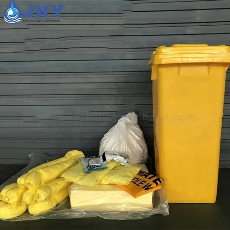 120LTR Chemical Wheeled Bin Spill Kit - JXY Absorbents