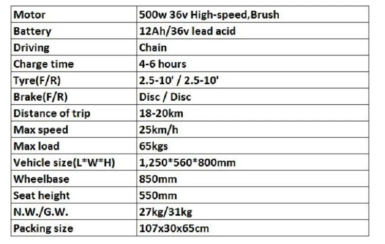 High Quality 36V 12Ah Battery 500W Motor Fashion Design Kid Electric ...