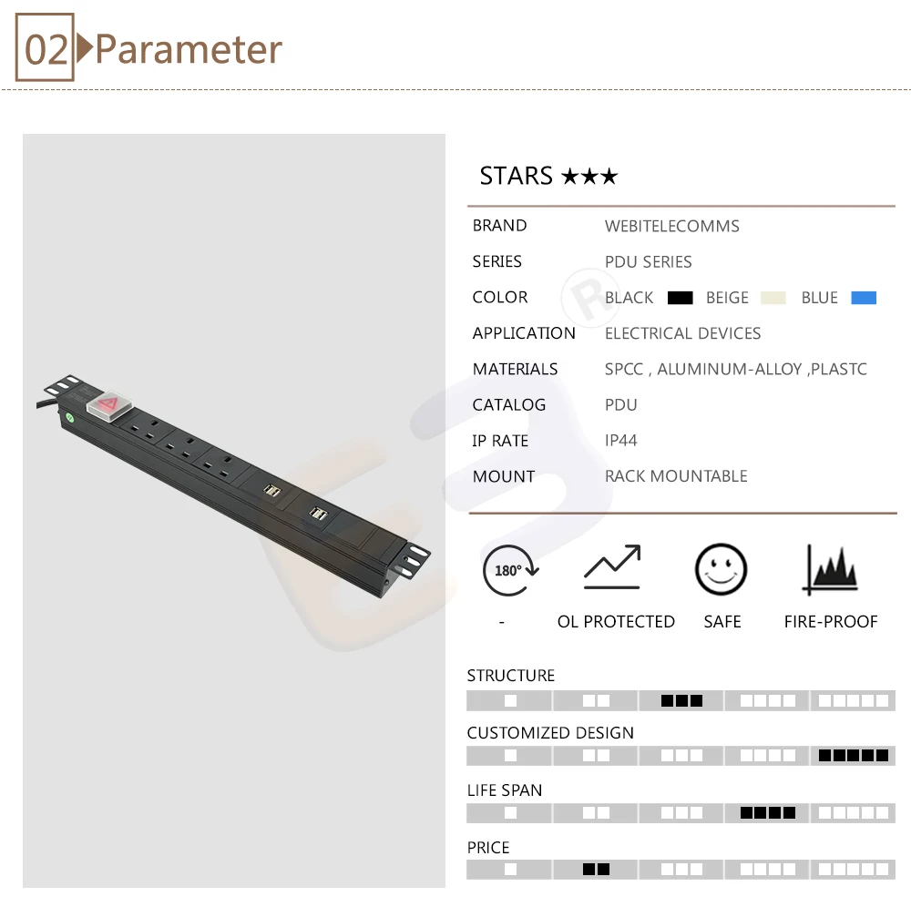 0u Vertical Installation Rack Mount Pdu 8ways Uk Outlets With On/off ...