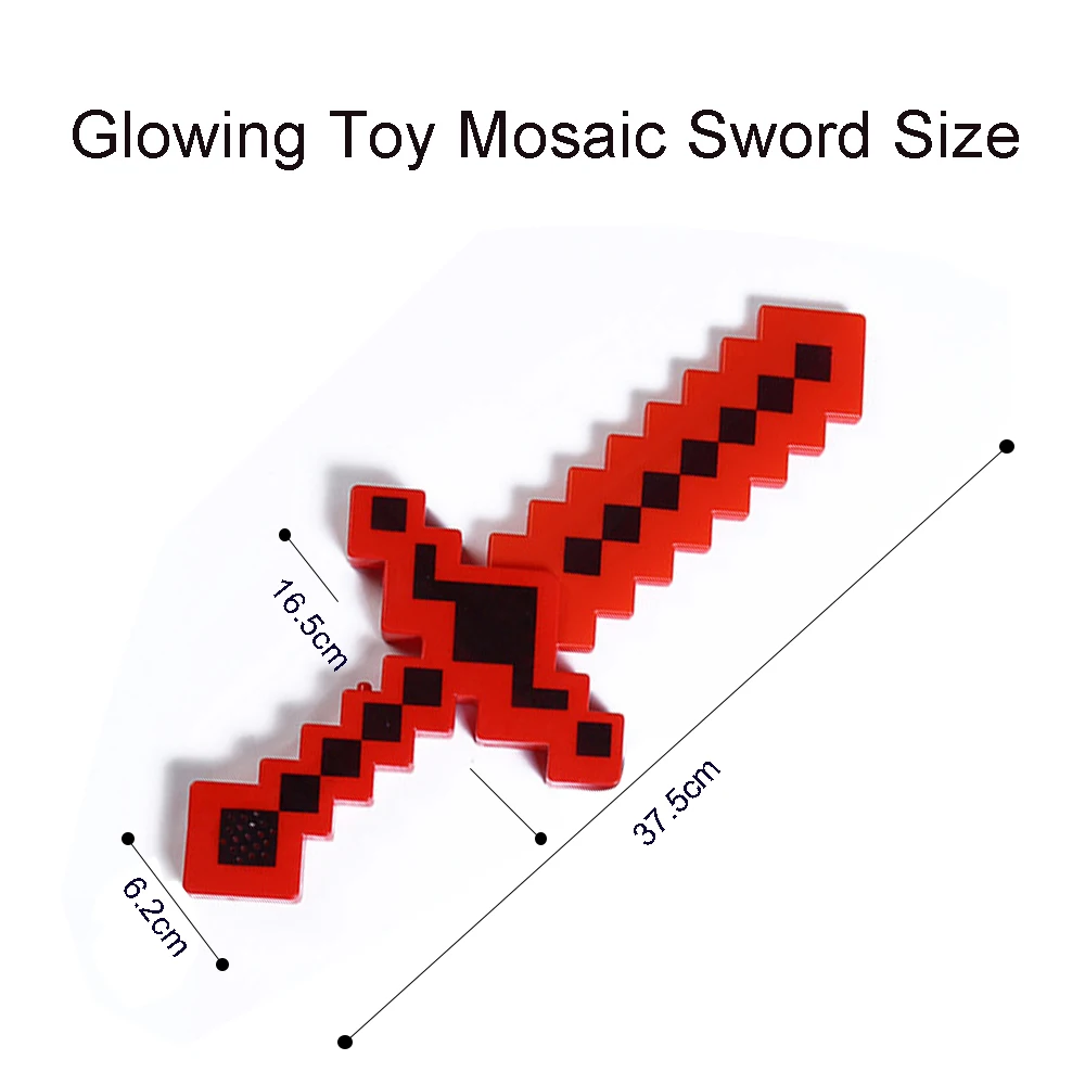 Led Light up Pixel Sword Led Plastic Flashing Classic Diamond Pixel ...